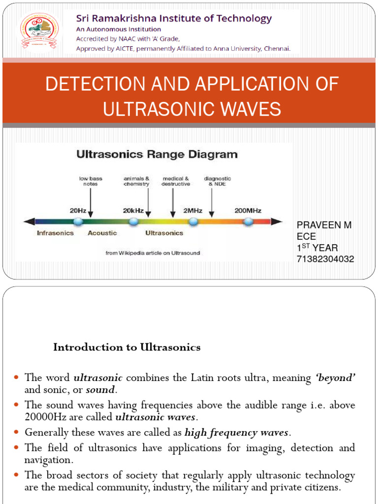 Detection and Applications of Ultrasonuic Waves | PDF | Ultrasound ...