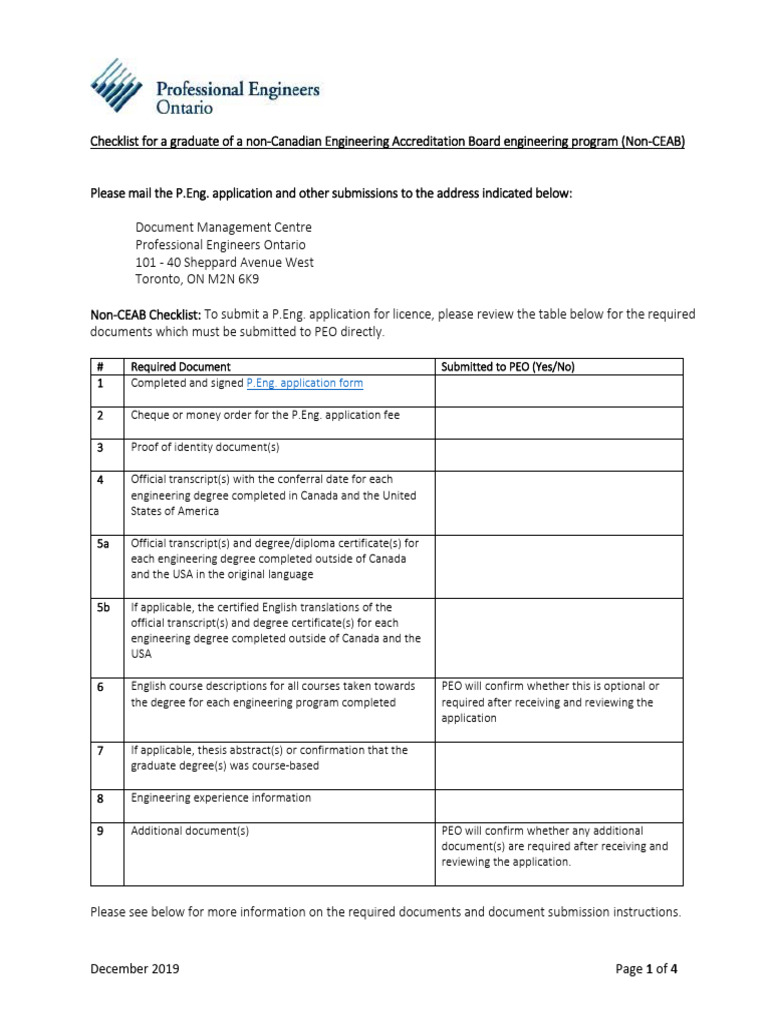 Non-CEAB P.Eng. Application Guide | PDF