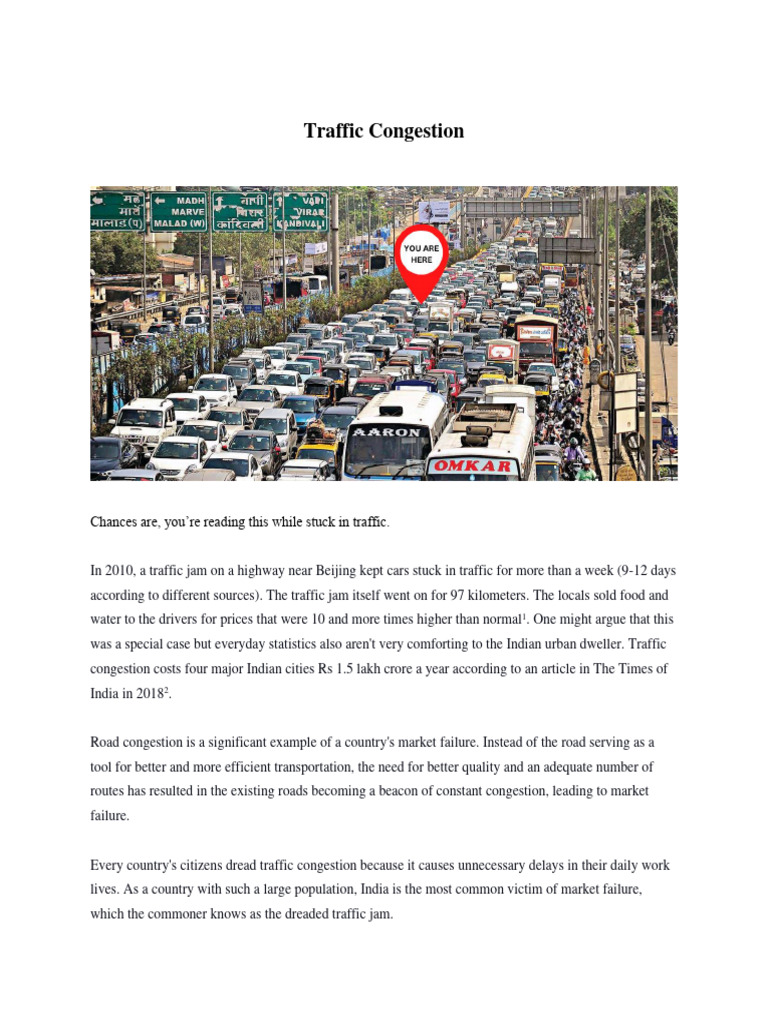 Traffic Congestion As Negative Externality | Download Free PDF | Traffic Congestion | Traffic