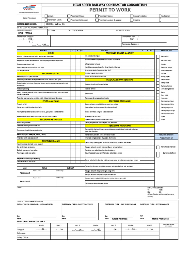 Permit To Work (PTW) PDF | PDF