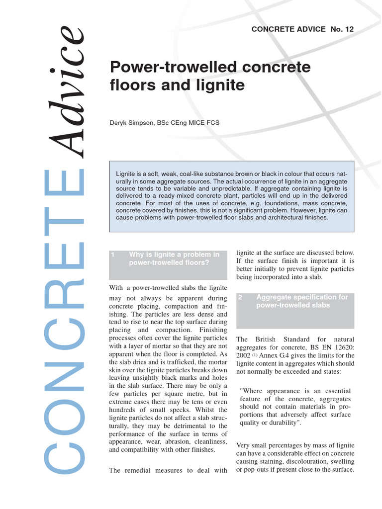 12 - Power-Trowelled & Lignite PDF | PDF