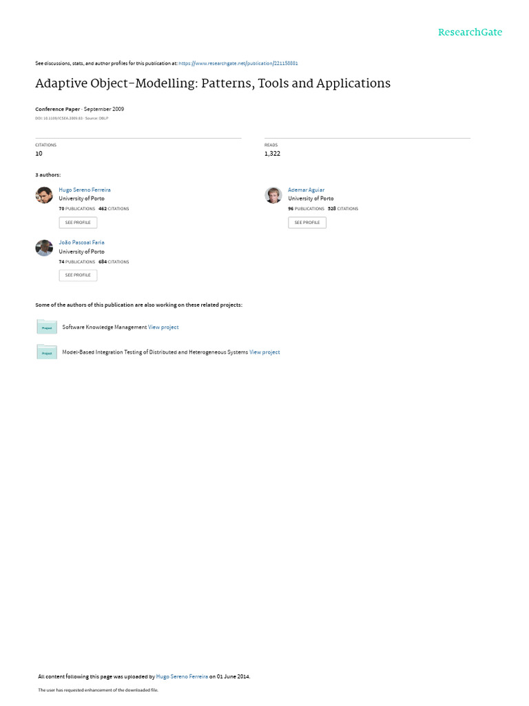 Adaptive Object Modelling - Patterns, Tools and Applications PDF | PDF | Computing | Software ...