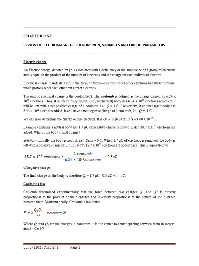 chapter 1.doc | PDF | Inductance | Inductor