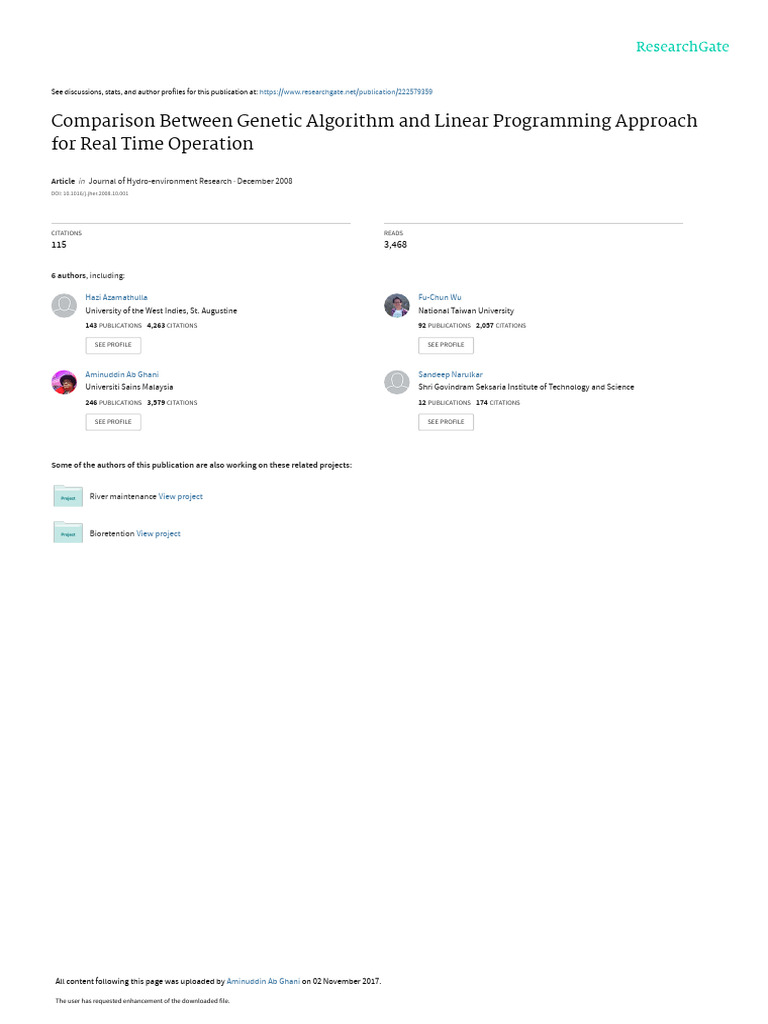 Comparison Between Genetic Algorithm and Linear PR | PDF | Mathematical ...