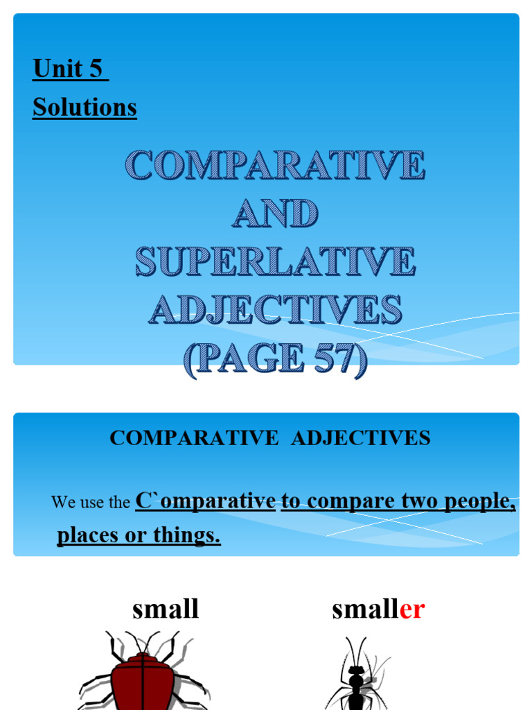 Comparative and Superlative Adjectives-Unit 5-Solutions | PDF ...