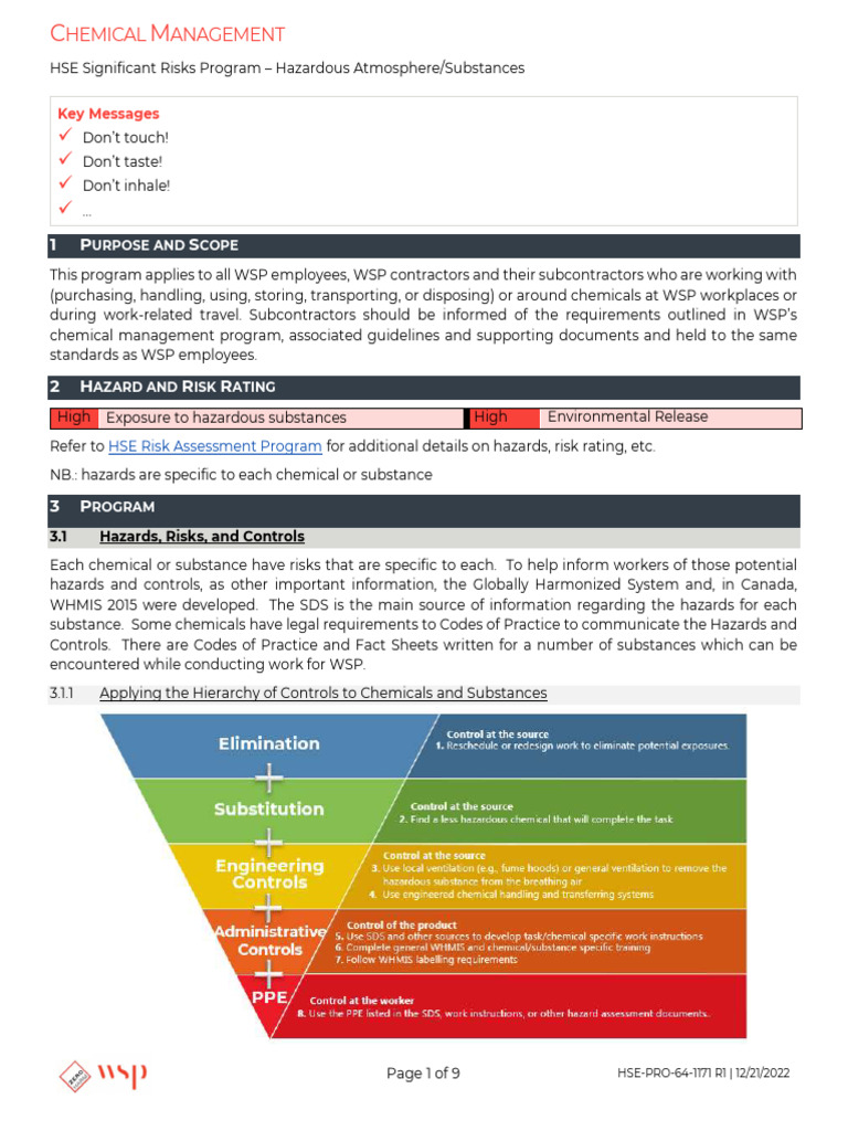 Chemical Management | PDF | Hazards | Dangerous Goods