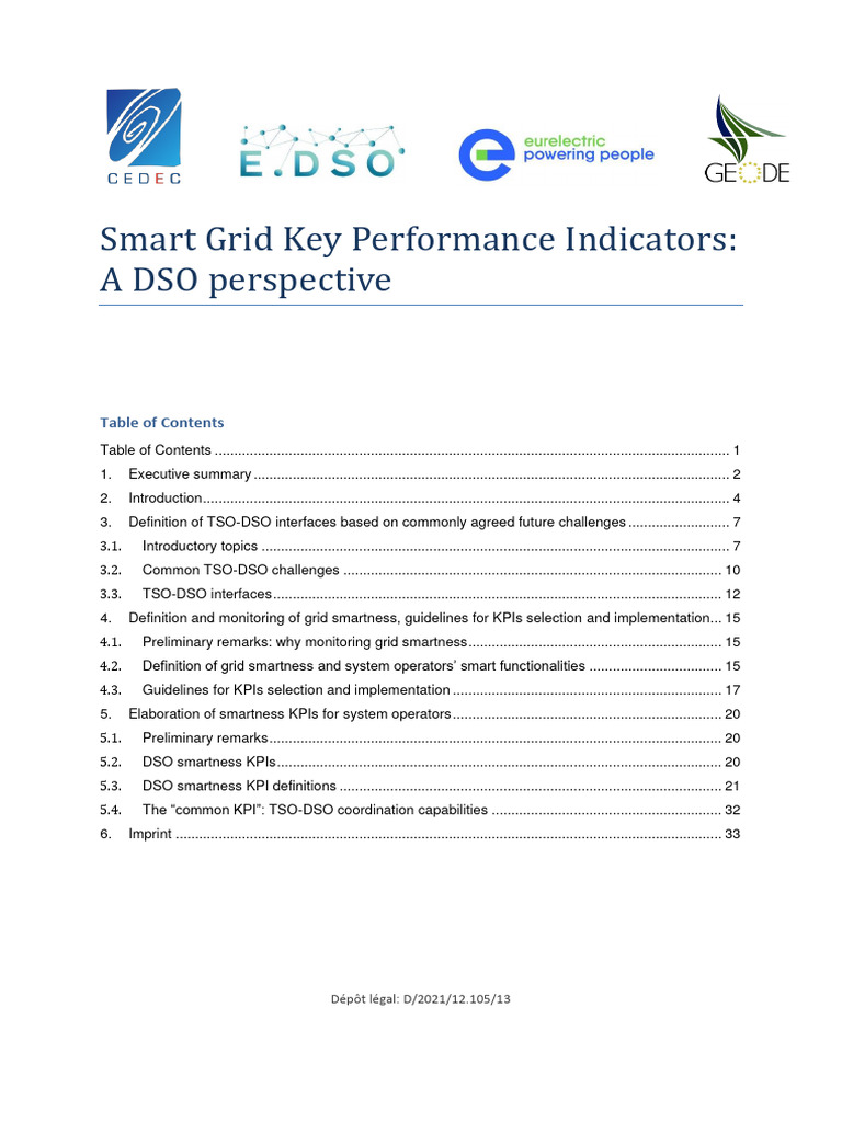Smart Grid Key Performance Indicators A Dso perspective-2021-030-0129-01-e-h-B85F16BF | PDF ...