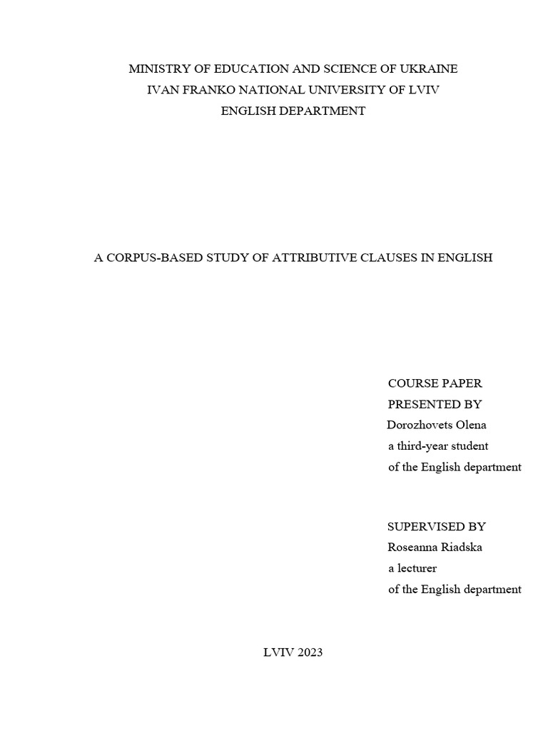 A Corpus-Based Study of Attributive Clauses in English | PDF