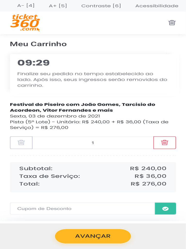 Ticket360 Meu Carrinho | PDF