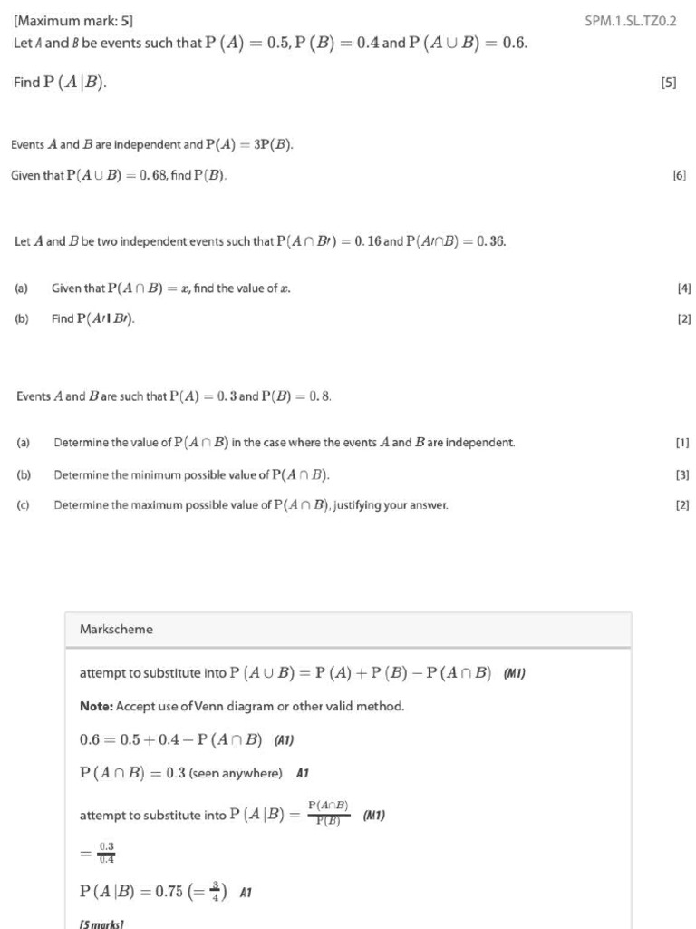 IB Prob Harder Probs | PDF