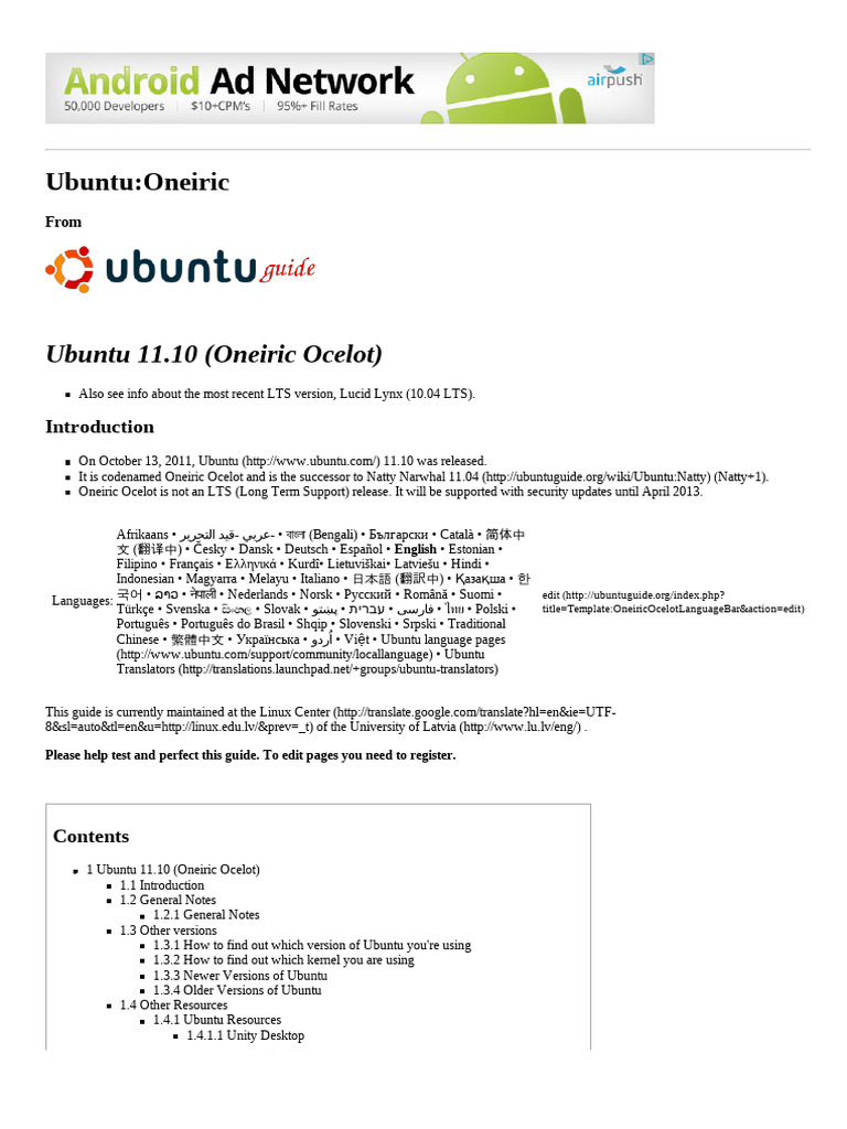 Ubuntu Oneric Terminal Komande | PDF | Booting | Operating System