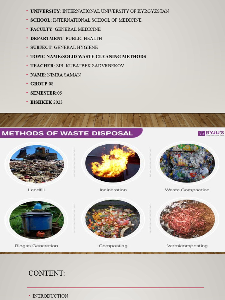 genral hygiene | PDF | Waste Management | Municipal Solid Waste