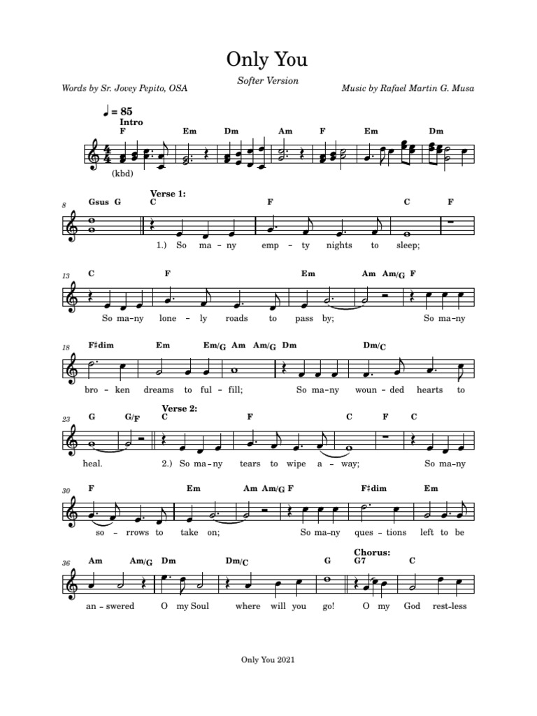 ONLY YOU (Softer Version) | PDF