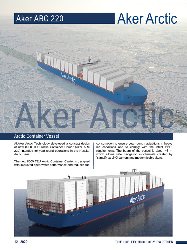 Aker ARC 220 Arctic Container Carrier Leaflet | PDF | Naval Ships | Freight Transport