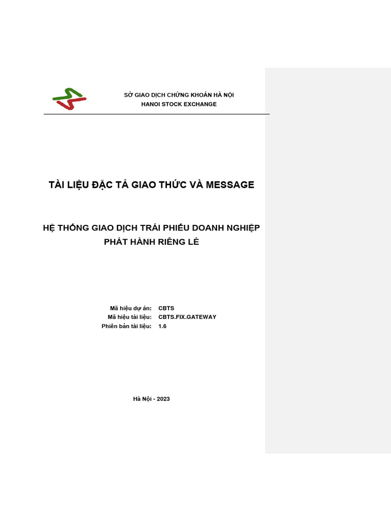 HNX-TPRL - FIX Message Protocol For Gate v1.7 | PDF