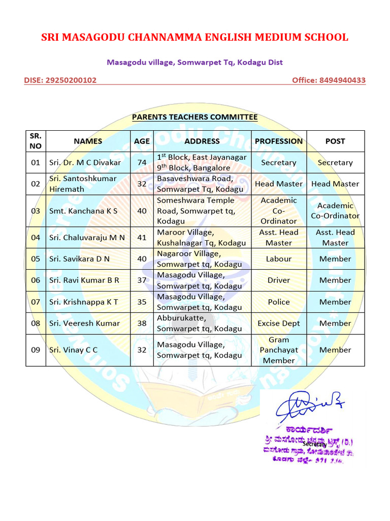 Parents Teachers Committee | PDF