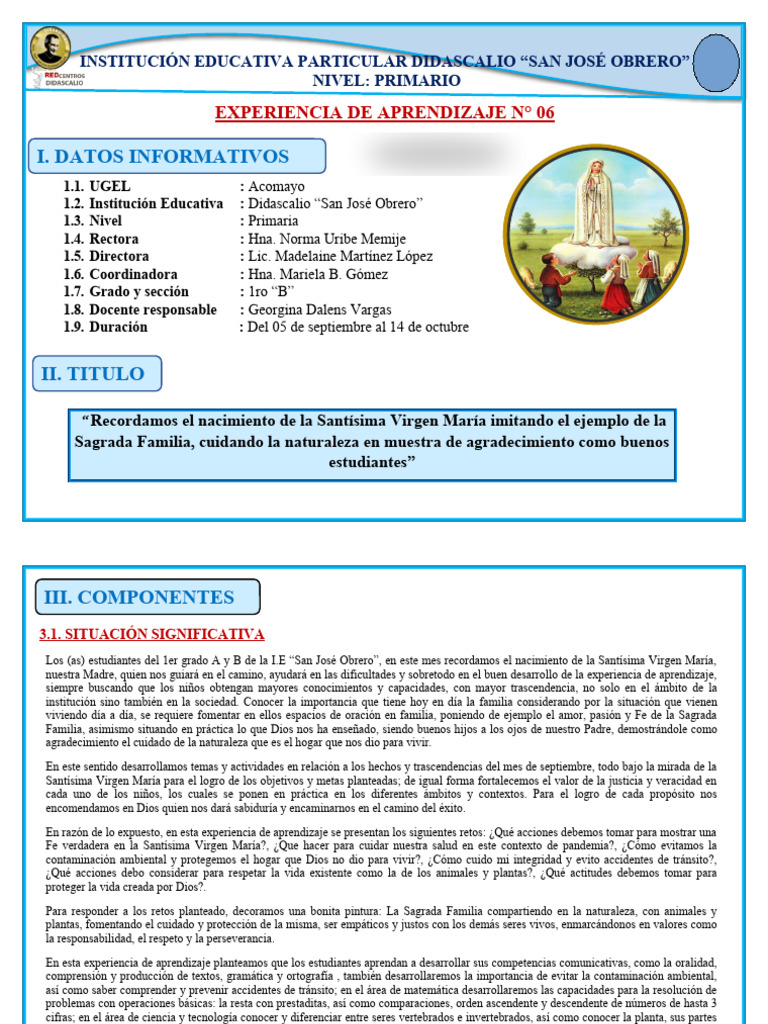 Experiencia de Aprendizaje #6 | PDF | Evaluación | Aprendizaje