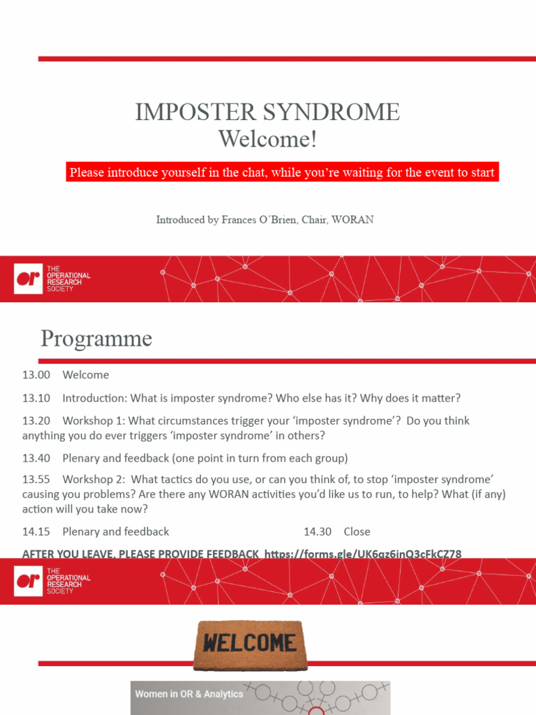 Woran Imposter Syndrome 18-2-2021 With Input | PDF | Cognitive Science ...