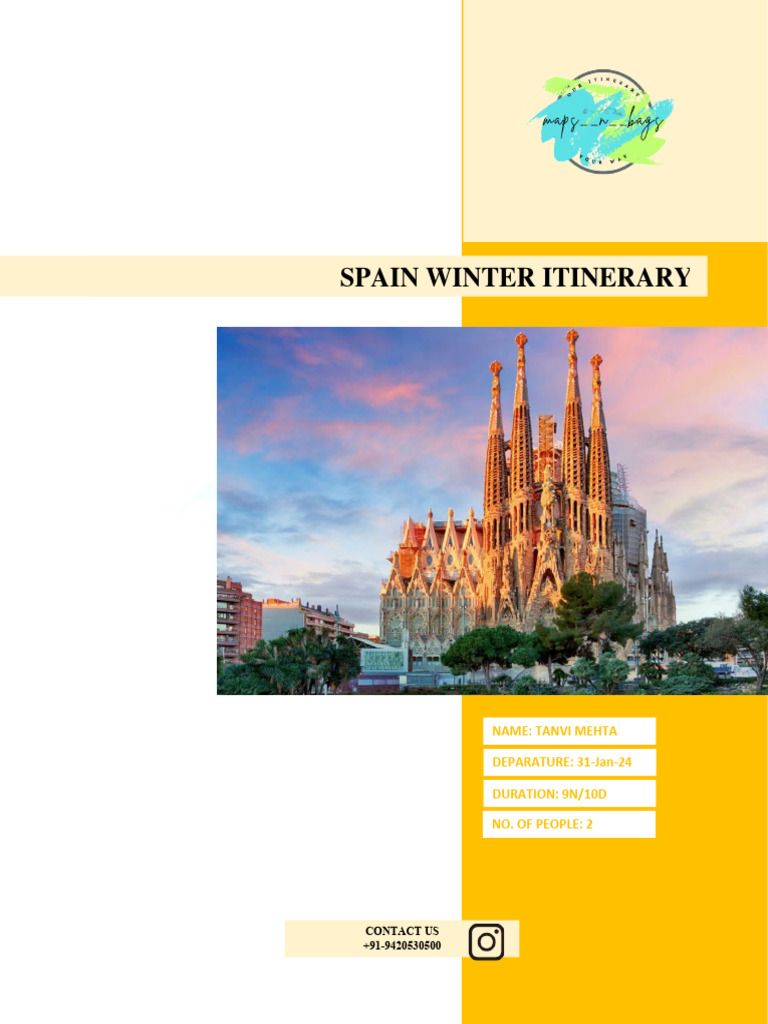Spain Itinerary - Tanvi Mehta | PDF | Travel Visa | Passport