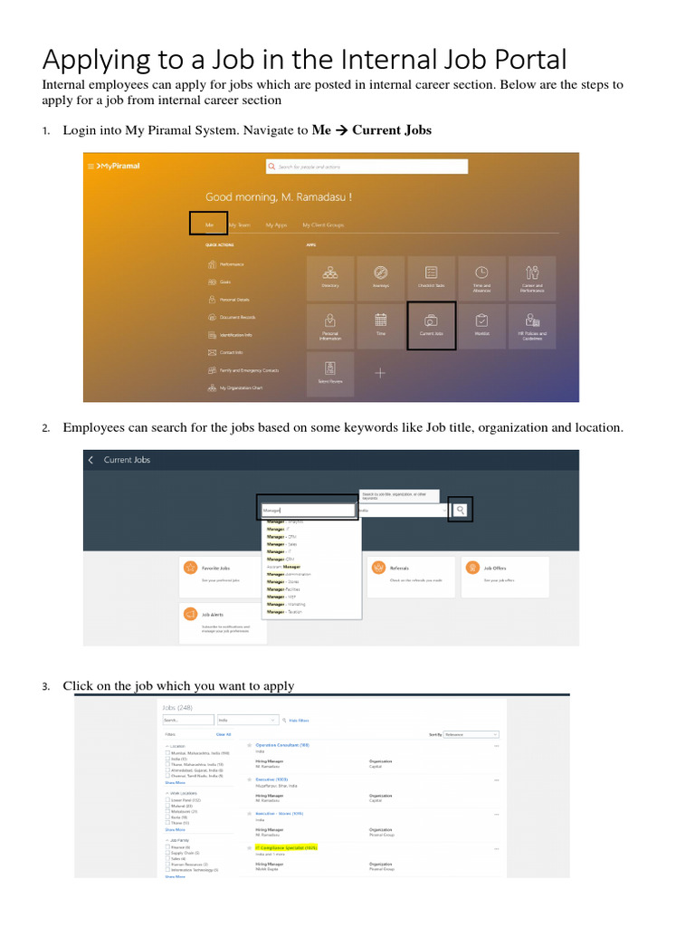 Internal Job Application Guide | PDF