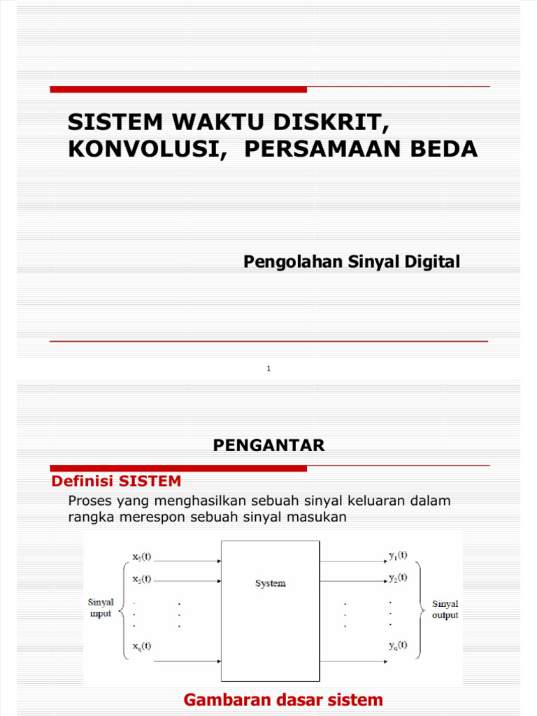 PSD Sistem Waktu Diskrit Konvolusi Persamaan Beda 55a0c0c3da8c7 | PDF