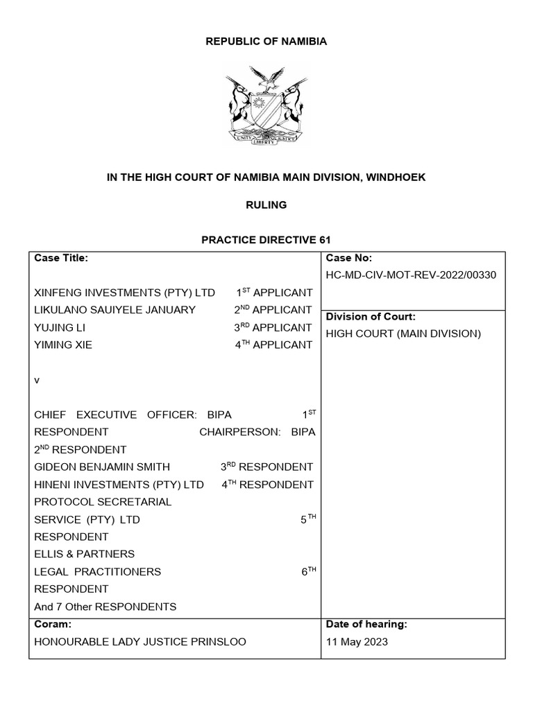 Xinfeng Investments V CEO - BIPA (HC-MD-CIV-MOT-REV-2022-00330) (2023 ...