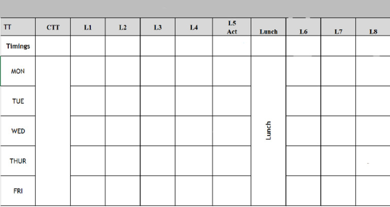Timetable Layout | PDF