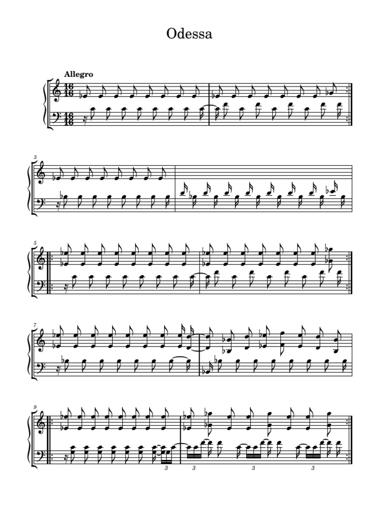 Odessa Music Sheet Symbols | PDF