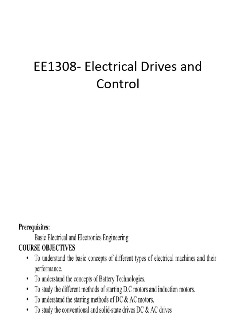 UNIT I Electrical Drives and Control | PDF | Rechargeable Battery | Electrode