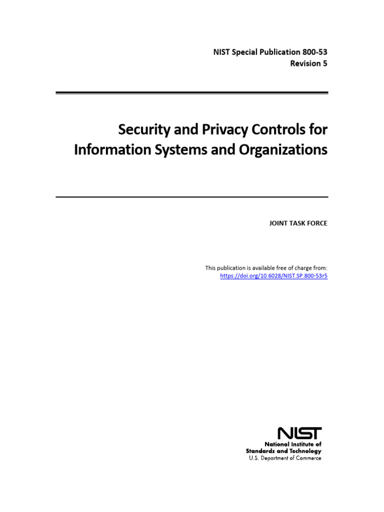 NIST Security and Privacy Controls For Information Systems and ...