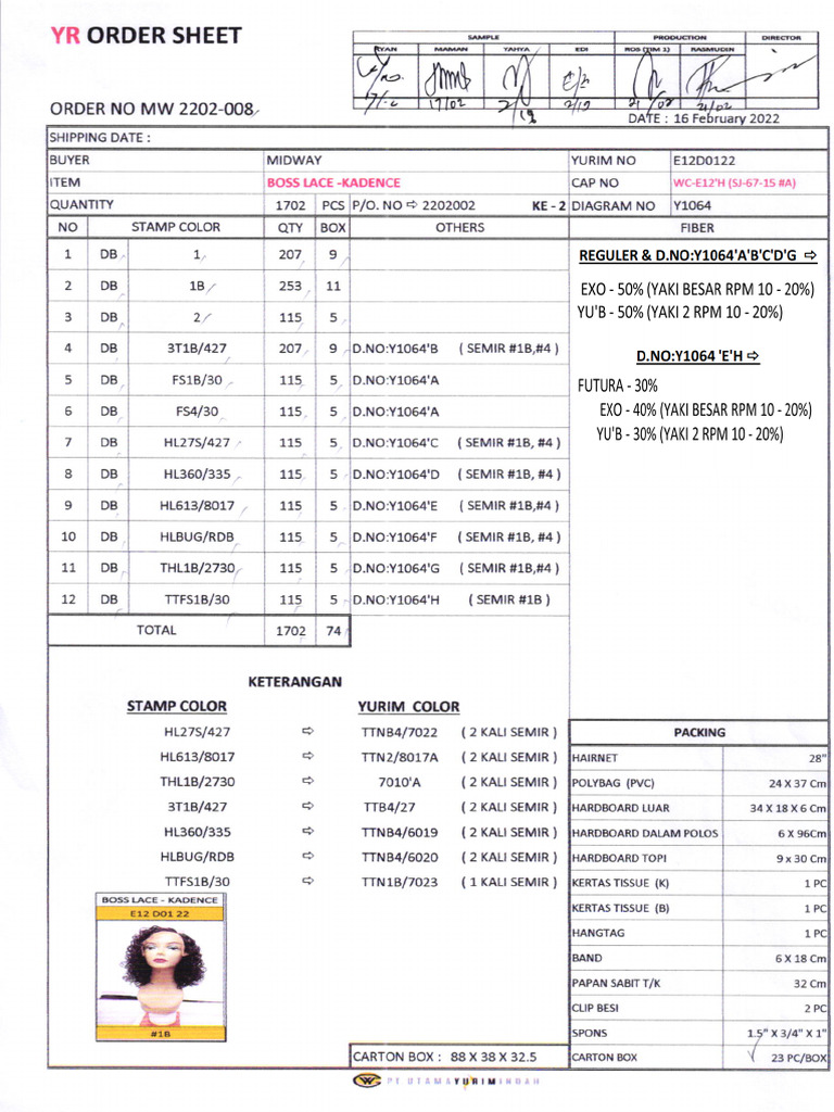 Order Sheet MW 2202-008 Po2202002 | PDF