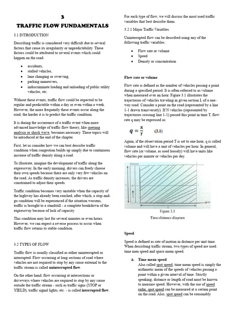 3 Fundamentals of Traffic Flow | PDF | Traffic | Traffic Congestion