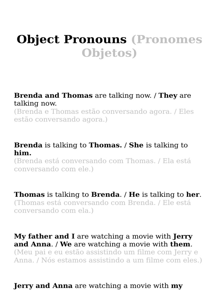 Módulo 03 - Aula 02_ Object Pronouns | PDF