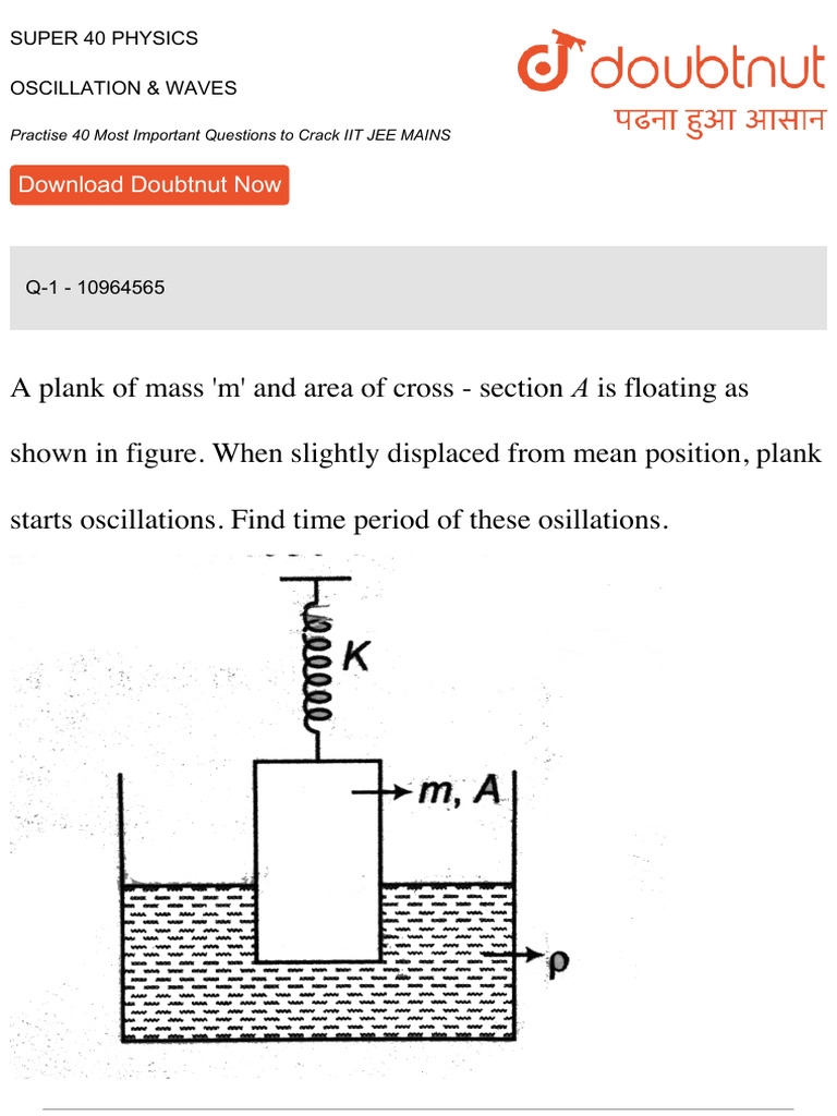 SUPER 40 PHYSICS OSCILLATION and WAVES 1 | PDF | Resonance | Normal Mode