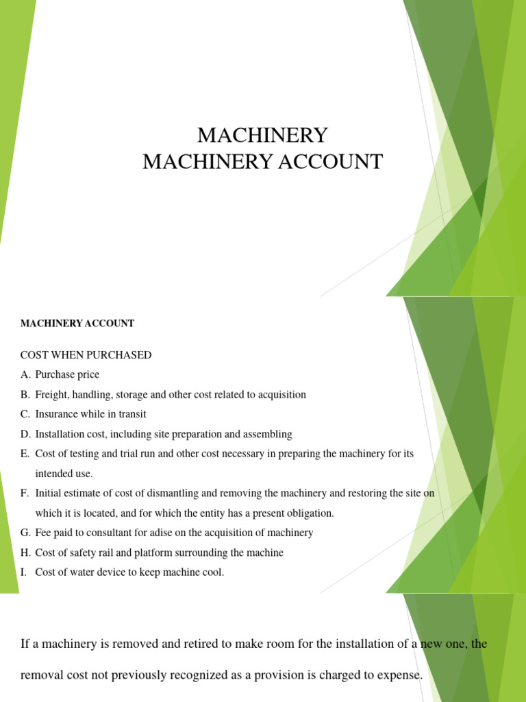 Machinery Account Preparation Guide | PDF
