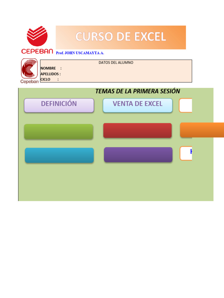 Fundamentos de Excel FORMATEADO | PDF | Microsoft Excel | Hoja de cálculo