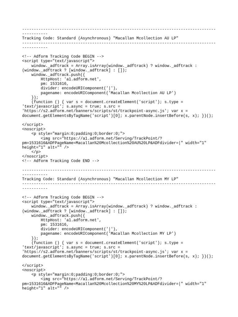 Adform Standard TrackingCode 2 Sep | PDF