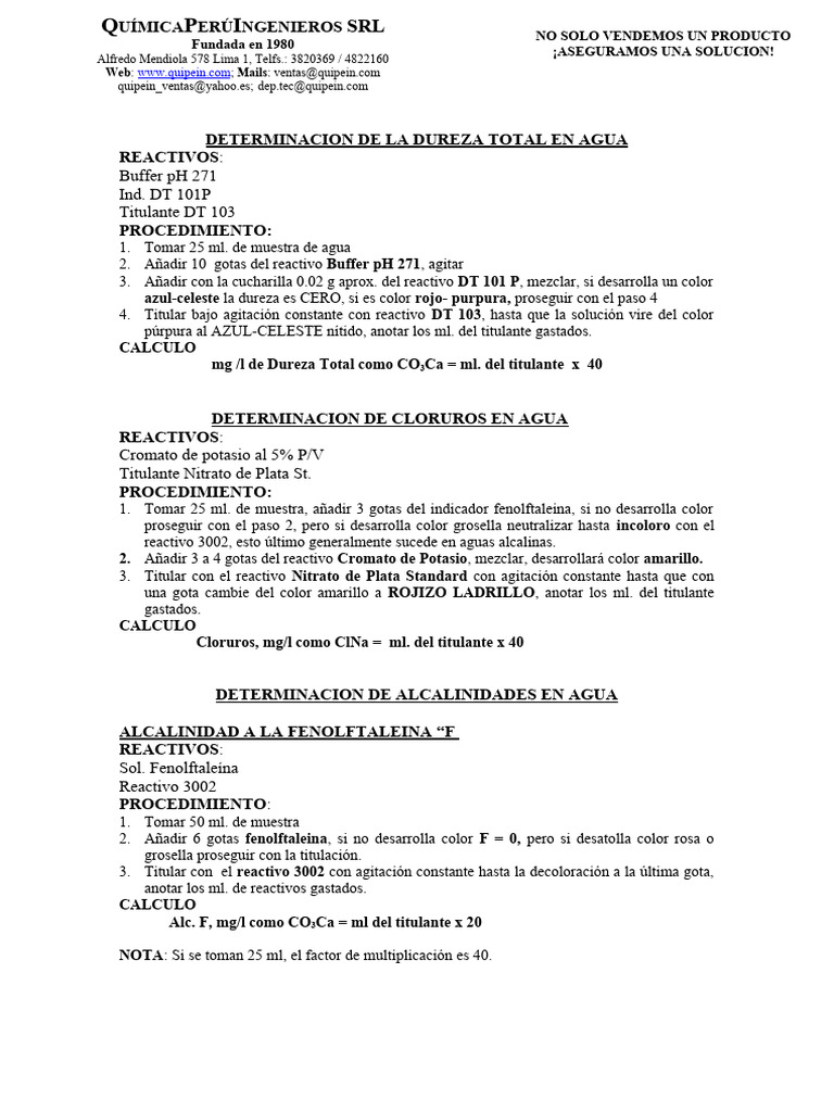 DT, CL Na, SO3, PO4, ALcalinidades | PDF | Valoración | Química