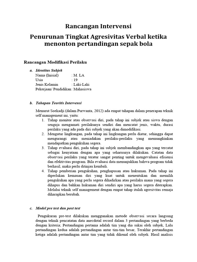 Tugas Rancangan Intervensi | PDF