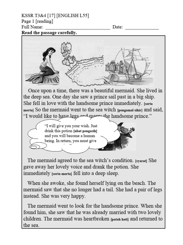 KSSR T3&4 (17) (English L55) | PDF | Mermaid