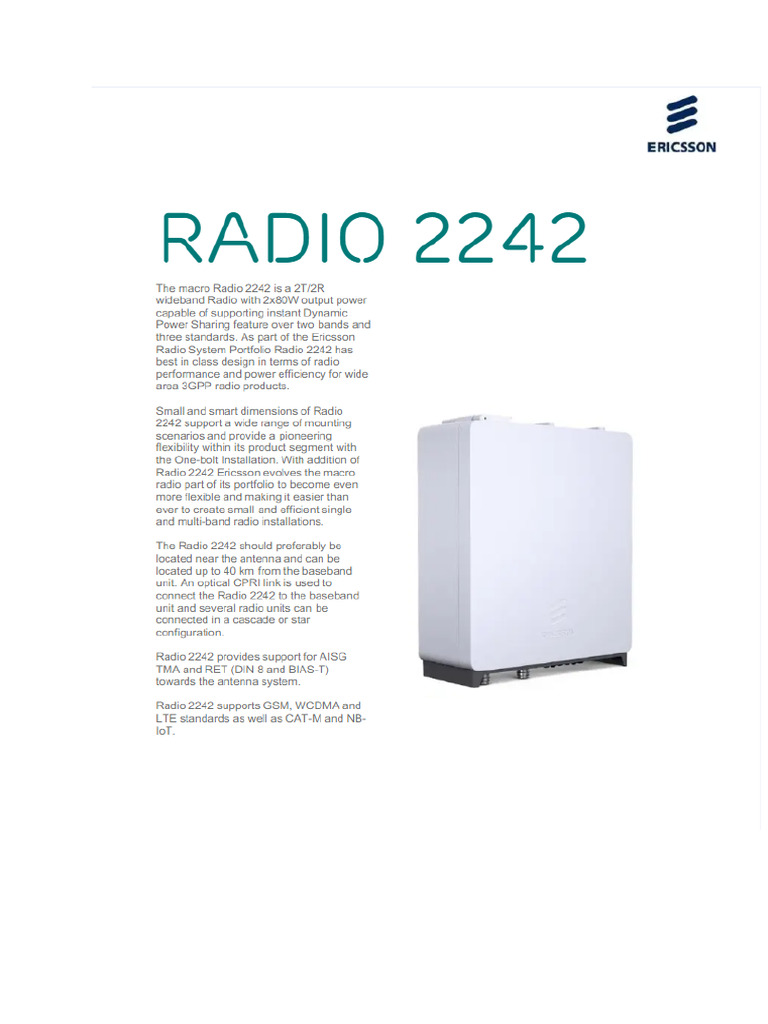 Ericsson 2242 KRC161726 - 1 | PDF