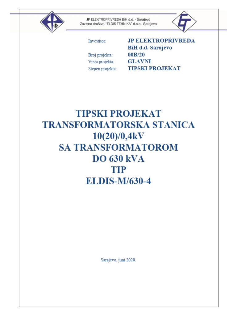 Tipski Projekat - Eldis-M-630-4 - (3V+1T) PDF | PDF