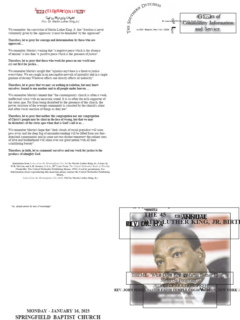 MLK Program Edit Version | PDF | Martin Luther King Jr.