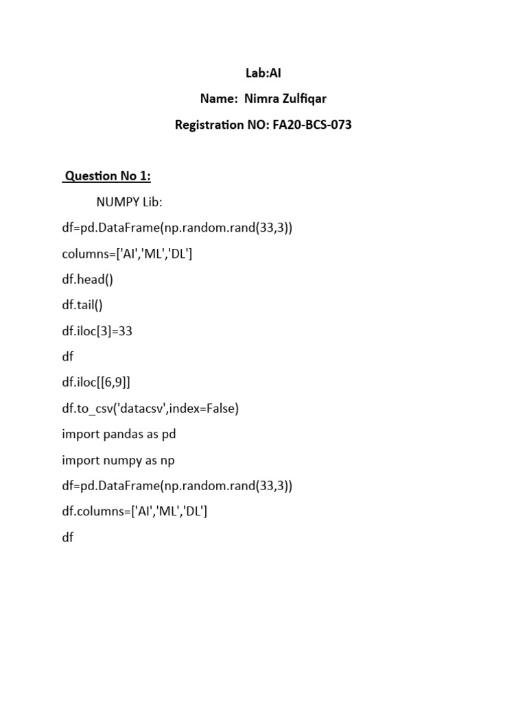 FA20-BCS-73 Assignment - Python - Comsats | PDF