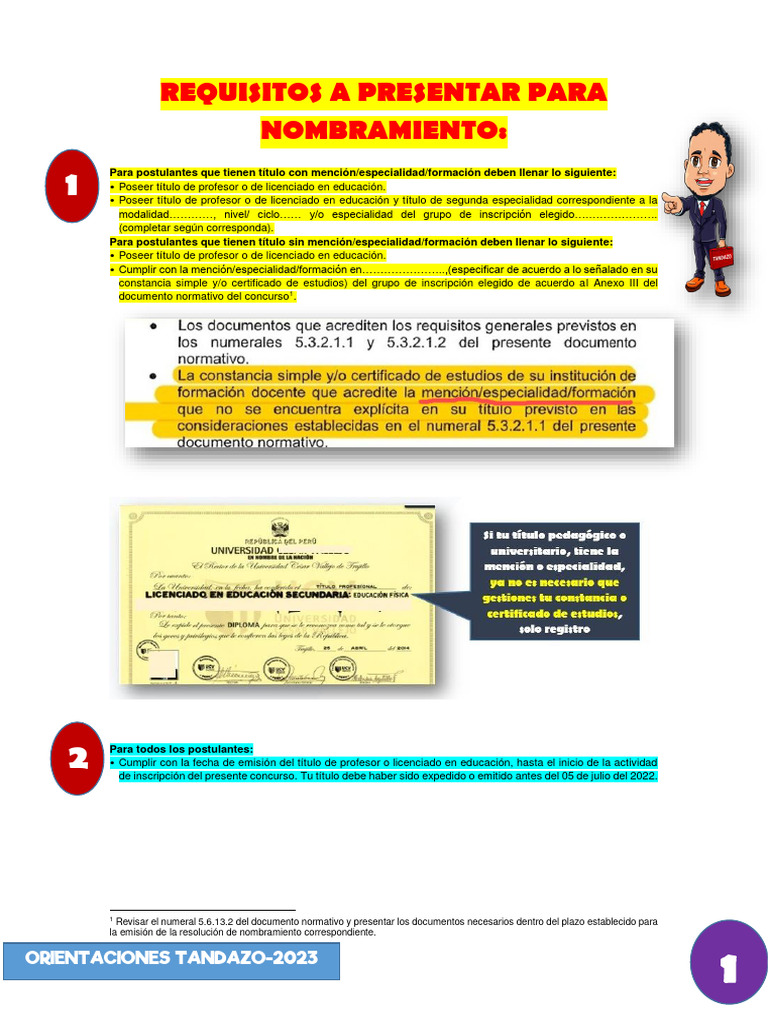 REQUISITOS PARA RESOLUCIÓN DE NOMBRAMIENTO | PDF | Titulo academico