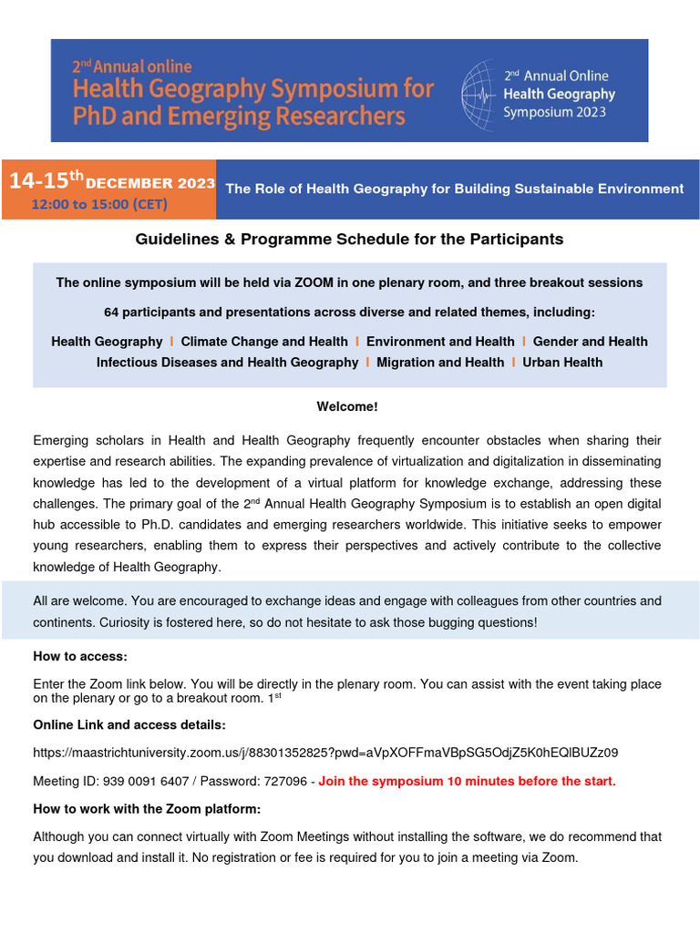 Programme Schedule and Guidelines - 2023 | PDF | Geography