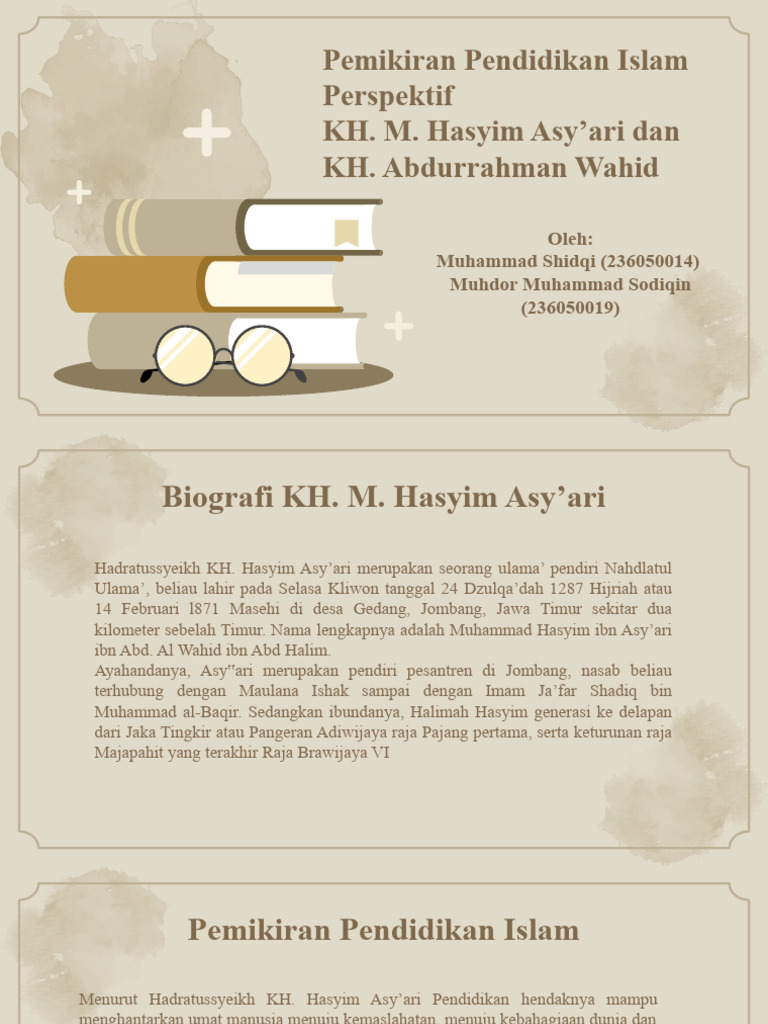 Pemikiran Pendidikan Islam Perspektif KH. M. Hasyim Asy'ari Dan KH. Abdurrahman Wahid | PDF ...