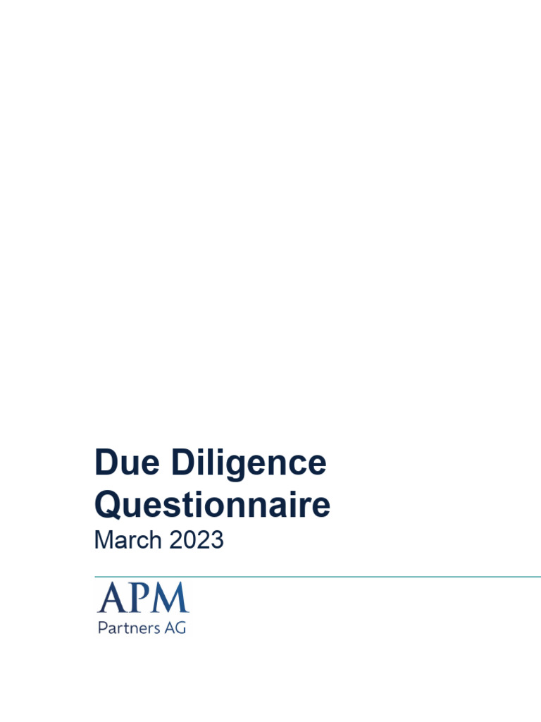 Template - DDQ APM Partners | PDF | Human Resources | Investing