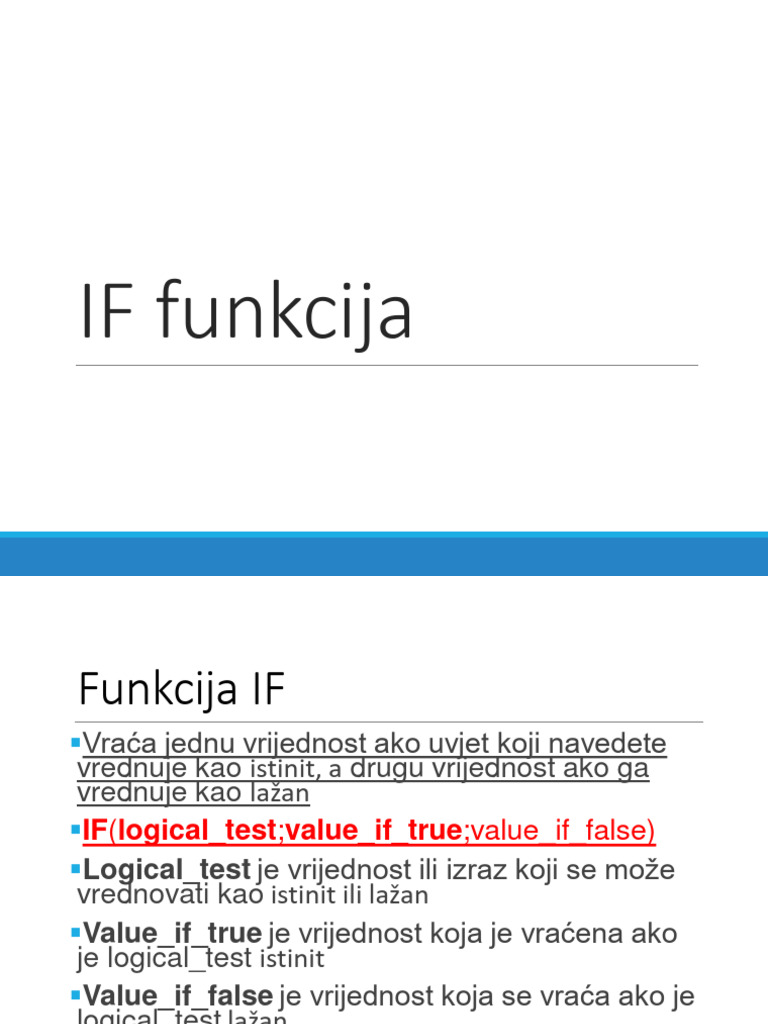 If Funkcija | PDF