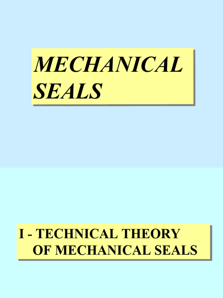 1.mechanical Seal | PDF | Pump | Bearing (Mechanical)